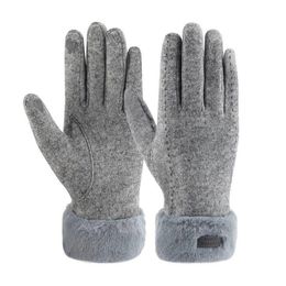 SOTOR Reithandschuhe Damen Handschuhe Touchscreen-Handschuhe Winter Warme Plüschhandschuhe