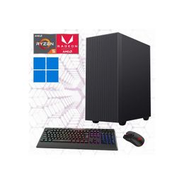 GAMEMAX Multimedia-PC Edge PC (AMD Ryzen 5 5600G, 16 GB RAM, 1000 GB SSD, Luftkühlung, Windows 11), blau|schwarz