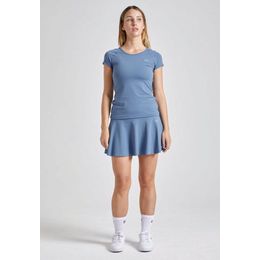 SPORTKIND Funktionsshirt Tennis Capsleeve T-Shirt für Mädchen & Damen grau blau