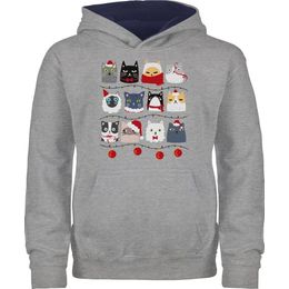 Shirtracer Hoodie Katzen zu Weihnachten Weihnachten Kleidung Kinder