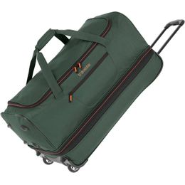 Travelite Reisetasche Basics, 70 cm, dunkelgrün, Duffle Bag Sporttasche mit Trolleyfunktion und Volumenerweiterung, grün