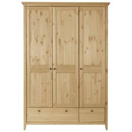 Lüttenhütt Lüttenhütt Jugendzimmer-Set Solvita, (Bett 90x200cm, Kleiderschrank 3 trg, Nachtkonsole, Kommode, Wandregal), Jugendzimmer Komplett Set, Kiefer massiv, beige