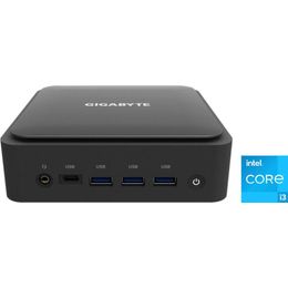 Gigabyte GB-BER3-5400 Barebone-PC (Intel Core i3 12100F, Radeon RX 6500 XT, 16 GB RAM, 480 GB SSD, Luftkühlung), schwarz