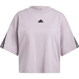 Adidas T-Shirt, Baumwolle, Rundhals, für Damen, lila, M