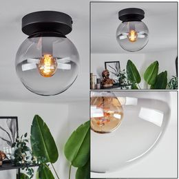 hofstein Gastor Deckenleuchte Glas 15 cm Klar, Rauchfarben, 1-flammig