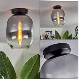 hofstein Apedo Deckenleuchte Glas 20 cm Klar, Rauchfarben, 1-flammig