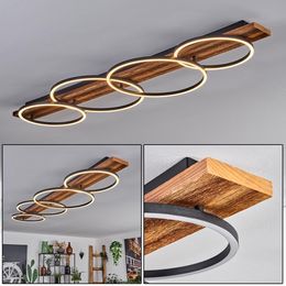 hofstein Pompu Deckenleuchte LED Naturfarben, Schwarz, 1-flammig