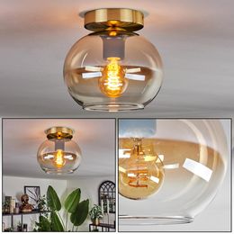 hofstein Apedo Deckenleuchte Glas 20 cm Messing, 1-flammig