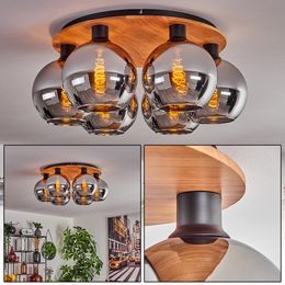 hofstein Koyoto Deckenleuchte Glas 15 cm Naturfarben, Schwarz, 6-flammig