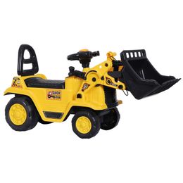 HOMCOM Trettraktor mit Stauraum gelb 80L x 26,5B x 39 H cm