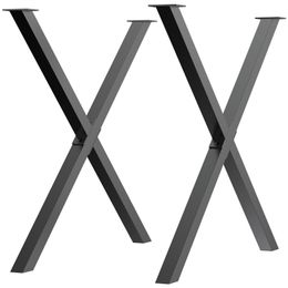 HOMCOM Tischbeine mit X-Form schwarz 80B x 4T x 72H cm