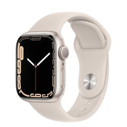 Apple Watch (Series 7) 2021 GPS 41 mm - Aluminium Silber - Sportarmband Polarstern