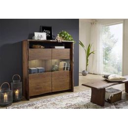 Highboard Akazie 131x45x147 braun lackiert PURE ACACIA #205