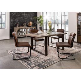 Esstisch Mango 170x90x76 braun lackiert HEAVY INDUSTRY #203