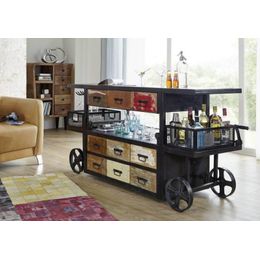 Bar Altholz 168x56x85 mehrfarbig lackiert INDUSTRIAL #17