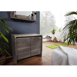 Badschrank Akazie 70x40x60 grau lackiert PURE ACACIA #601