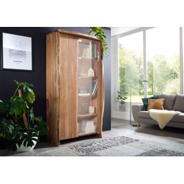 Vitrine Akazie 105x45x204 natur lackiert PURE ACACIA #711
