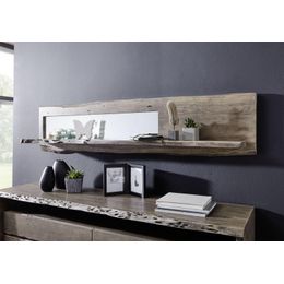 Wandregal Akazie 191x22x38 grau lackiert PURE ACACIA #412