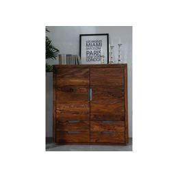 Highboard Sheesham 120x50x130 walnuss lackiert DUKE #117
