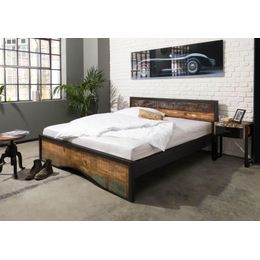 Bett Altholz 200x200 mehrfarbig lackiert INDUSTRIAL #111