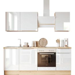 respekta Küchenzeile Safado aus der Serie Marleen, Breite 220 cm, hochwertige Ausstattung wie Soft Close Funktion, weiß