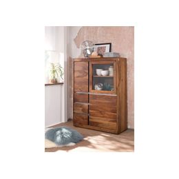 Highboard Sheesham 102x40x147 noble unique lackiert SYDNEY #125