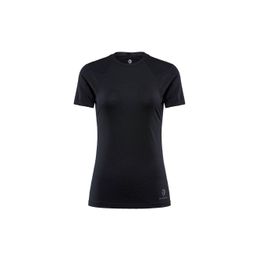 BlackYak Merino T-Shirt Damen Wolle Rundhals, schwarz
