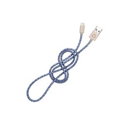 Le Cord Lightning Kabel 2m aus Fischnetz blau