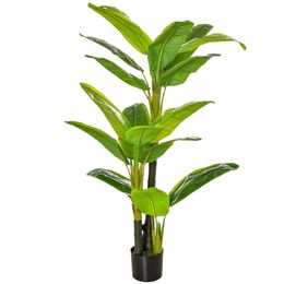 HOMCOM künstliche Pflanze mit Bananenbaum Design grün 17L x 17B x150H cm