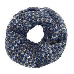 Ella Jonte Loop, blau braun weiss Grobstrick Herbst Winterschal