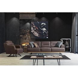 JVmoebel Wohnzimmer-Set Sofa 3 Sitzer + Sessel Wohnzimmer Sofa Sessel Leder Möbel Luxus Set