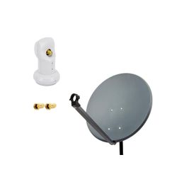 PremiumX Satellitenschüssel 60cm Anthrazit Single LNB 2x F-Stecker SAT-Antenne