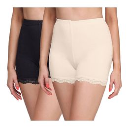 Merry Style Leggings 2 Pack Damen Shorts Radlerhose Unterhose Hose Boxershorts MS10-294 (2-tlg) elastischer Bund