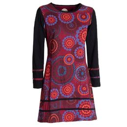 Vishes Jerseykleid Langarm Longshirt-Kleid Sweatkleid Shirt-Kleid Madalas Hippie