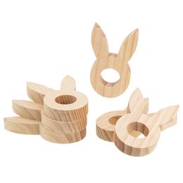 buttinette Eierbecher "Hase" aus Holz, 6 Stück