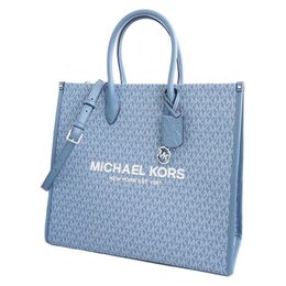 Michael Kors Leder-Shopper in Hellblau - (B)40 x (H)30 x (T)17 cm