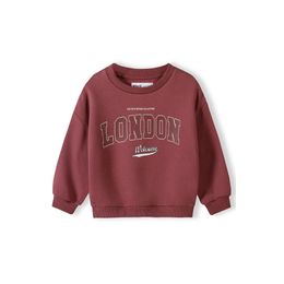 MINOTI Sweatshirt M&auml;dchen Gr&ouml;&szlig;e 140/146 dunkelrot / wei&szlig;