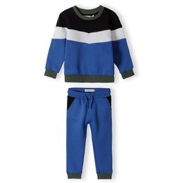 MINOTI Jogginganzug Jungen Gr&ouml;&szlig;e 104/110 royalblau / dunkelgrau / schwarz / wei&szlig;