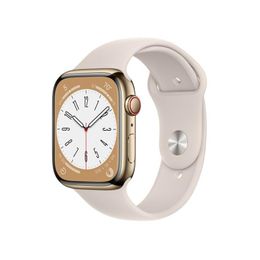 Apple Watch Series 8 GPS + Cellular 45mm Gold Stainless Steel Case with Starlight Sport Band