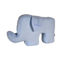 Personalisiertes Elefantenkissen hellblau (Farbe: dunkelblau)