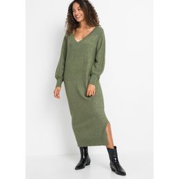bonprix Oversized Strickkleid in Midil&auml;nge, gr&uuml;n