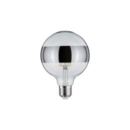 Paulmann LED-Leuchtmittel G125 Ringspiegel 640lm 2700K 6,5W 230V silber, 1 St., Warmweiß, silberfarben