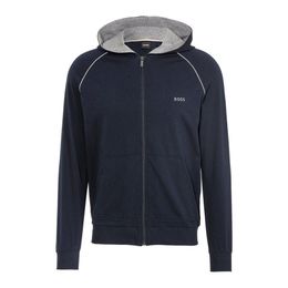 BOSS Kapuzensweatjacke Mix&Match Jacket H mit BOSS Stickerei auf der Brust, blau