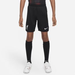 Liverpool FC 2023/24 Stadium Away Nike Dri-FIT Fußball-Shorts für jüngere Kinder - Schwarz