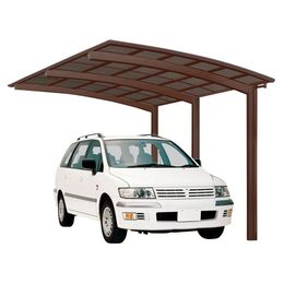 XIMAX Aluminium Carport Portoforte Mattbraun Unterstand, 75 kg/m&sup2;, 2405 mm,4954 mm