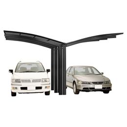 XIMAX Aluminium Carport Portoforte Y Schwarz Unterstand, 75 kg/m&sup2;, 4954 mm,5428 mm