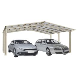 XIMAX Aluminium Carport Linea M Edelstahl-Optik Unterstand, 75 kg/m&sup2;, 4954 mm,5456 mm