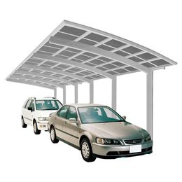 XIMAX Aluminium Carport Portoforte Tandem Edelstahl-Optik Unterstand, 75 kg/m&sup2;, 2704 mm,9826 mm