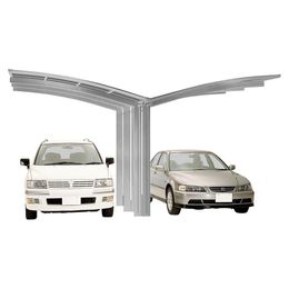 XIMAX Aluminium Carport Portoforte Y Edelstahl-Optik Unterstand, 75 kg/m&sup2;, 4954 mm,5428 mm