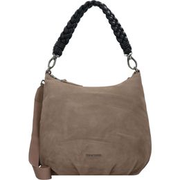 FREDsBRUDER Schultertasche, Leder, Reißverschluss, für Damen, beige